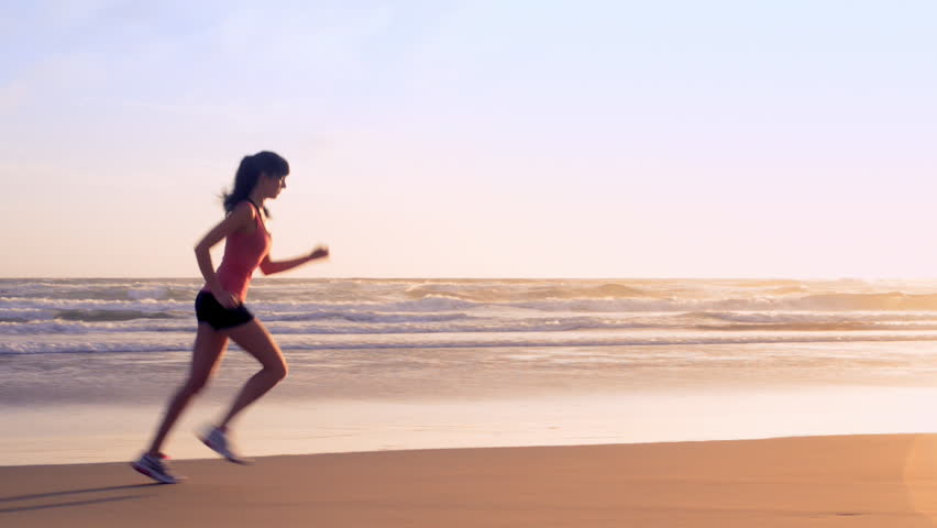 Running Woman Outdoors Beach Run Stock Footage Video 5895974 | Shutterstock