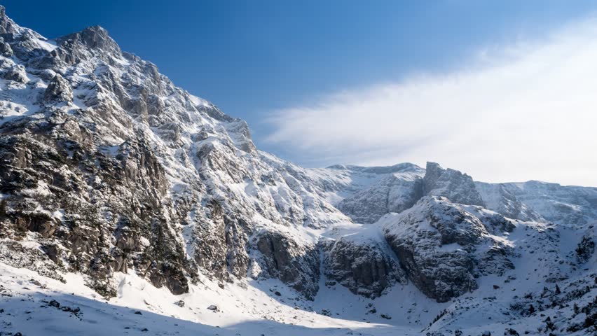 Snow Covered Mountains In The Alps Stock Footage Video 31918006 ...