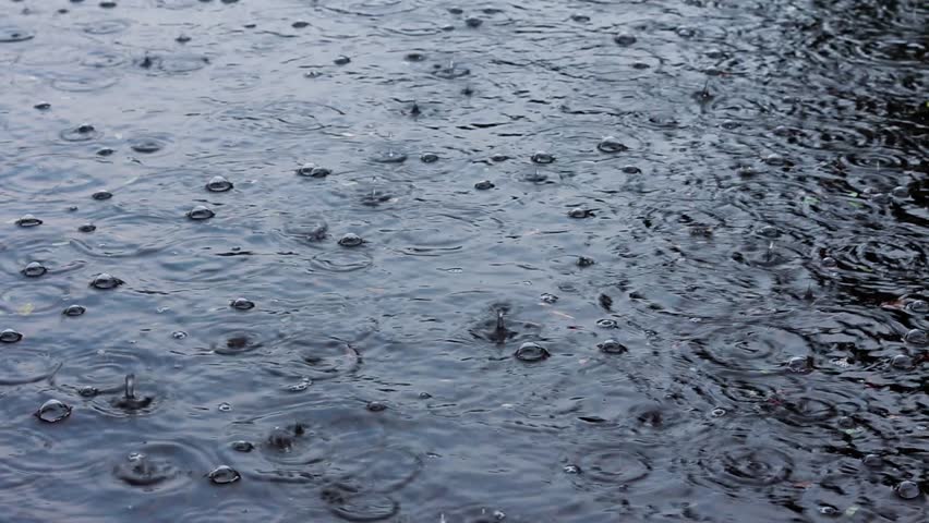 Stock Video Clip of closeup footage rain on water surface | Shutterstock