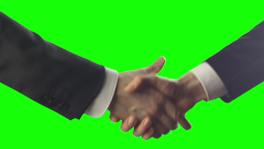 Handshake On Green Screen. Shot Stock Footage Video (100% Royalty-free ...