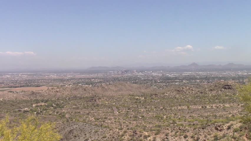 Phoenix Arizona Pollution. Zooming in Stock Footage Video (100% Royalty ...