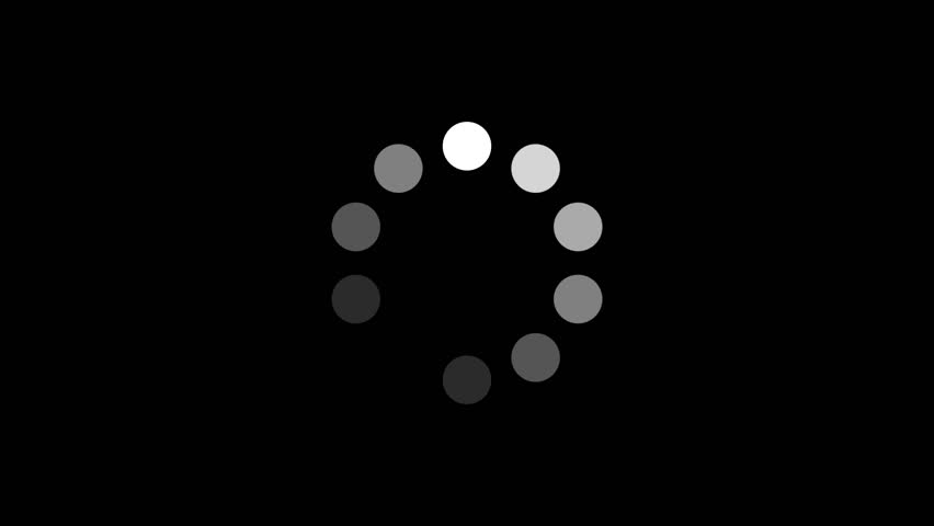 Loading Circle W/ Alpha (60fps). Ten Animated Dots Fading In And Out In ...