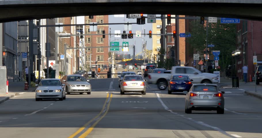 PITTSBURGH, PA - Circa May, 2014 - Busy Traffic In Downtown Pittsburgh ...