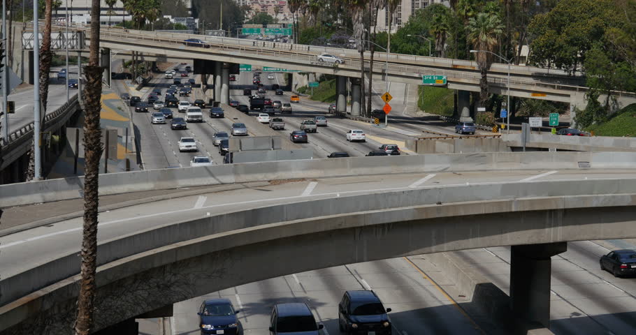 Freeway Traffic 28 La Downtown Stock Footage Video (100% Royalty-free ...