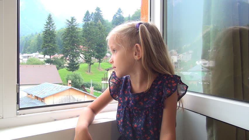 Sad Alone Child Looking Out Window Glass, 스톡 비디오 클립 | Shutterstock