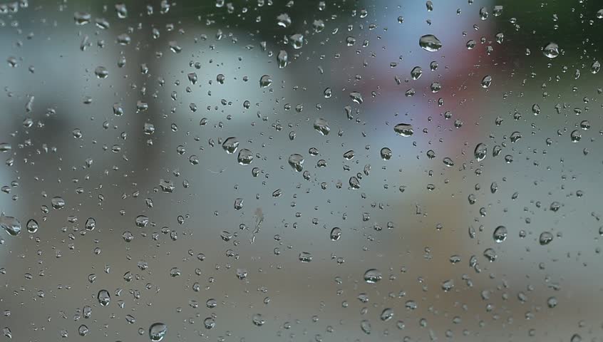 Raindrops On The Window Glass. Shot In 4K (ultra-high Definition (UHD ...