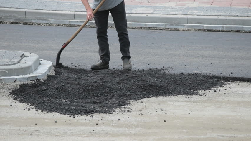 Asphalt Shoving, Close up Stock Footage Video (100% Royalty-free ...