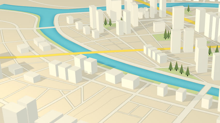 City Map GPS Navigation. Seamless Loop Animation Stock Footage Video ...