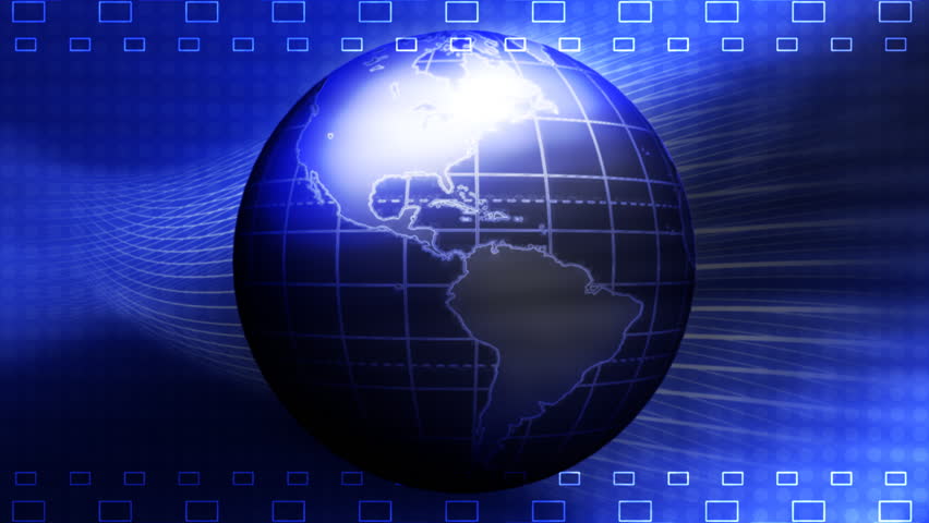 Broadcast Style Globe Animated Looping Stock Footage Video (100% ...