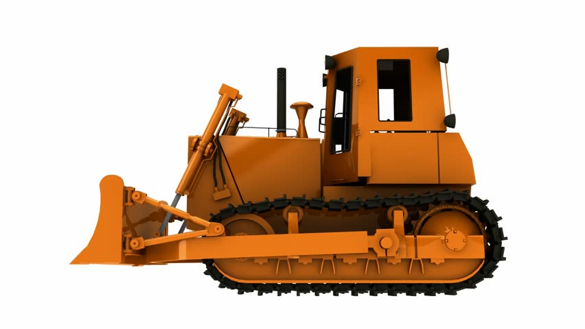 Bulldozer Rotated On Circle. with Stock Footage Video (100% Royalty ...
