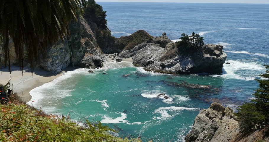 Big Sur McWay Falls 06 McWay Rocks Pacific Coast California Filmati e ...