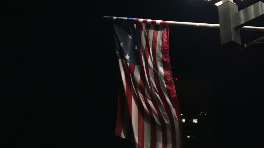 American Usa Flag at Night Stock Footage Video (100% Royalty-free ...