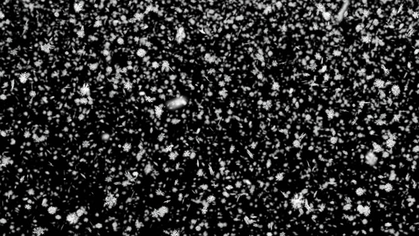 Stock video of animated falling detailed large snow flakes | 7411540 ...