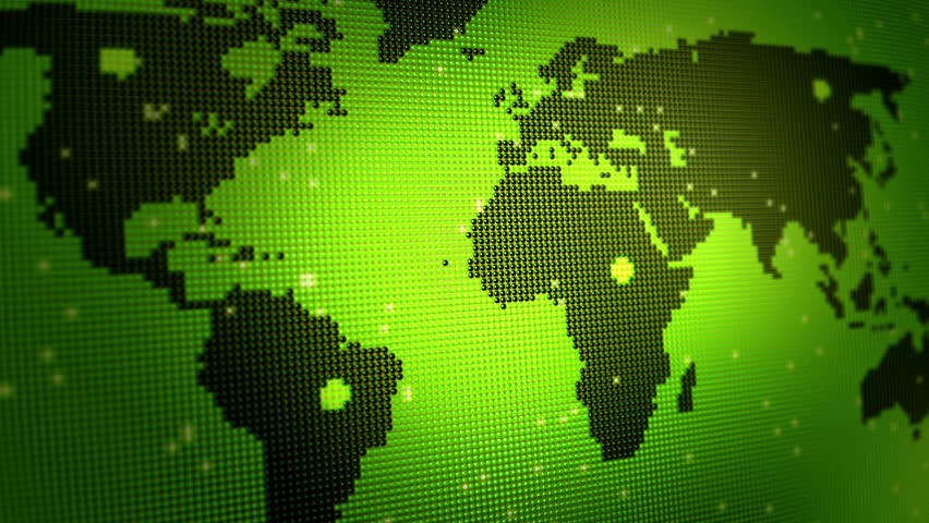 Stock video of digital green world map with light | 7462210 | Shutterstock