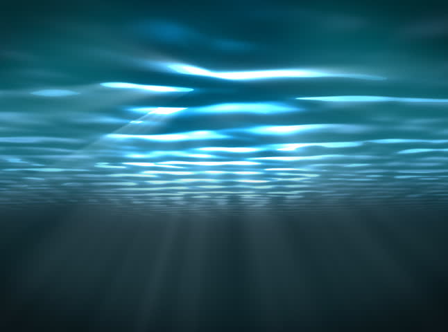 Beautiful Underwater Sea Scene View With Natural Light Rays, Shining ...