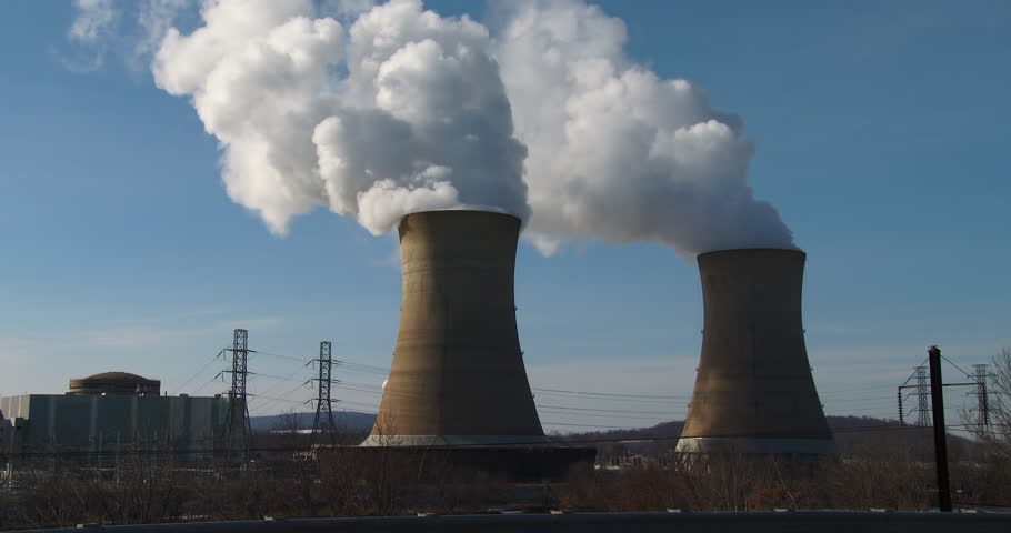 Nuclear Power Plant With Ocean Water 1920x1080 Stock Footage Video ...