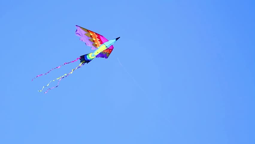 A Colorful, Bird-like Kite Soaring Stock Footage Video (100% Royalty ...