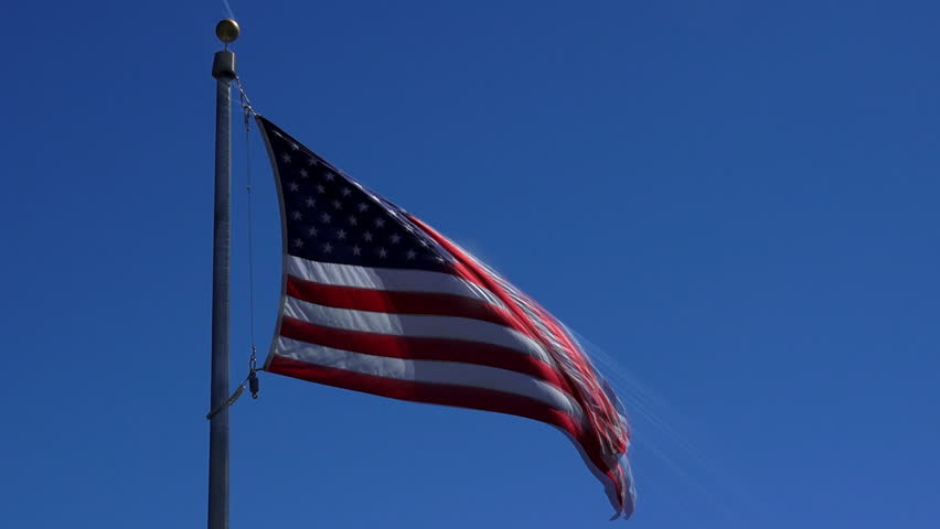United States Flag Background With Light