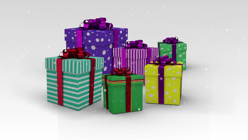 Stock video of digital animation of christmas presents appearing ...