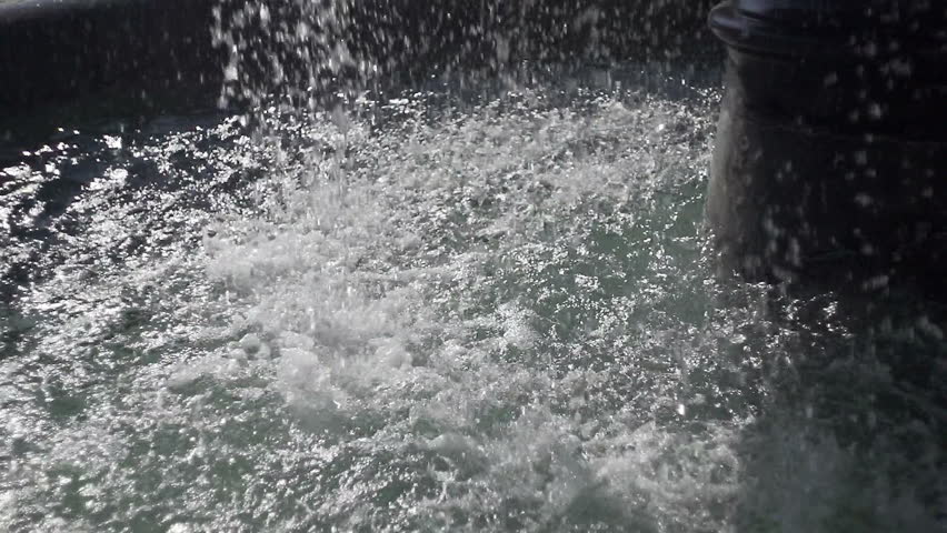 Close Up Of Water Gushing Down At Waterfall With Serene Natural Sound ...