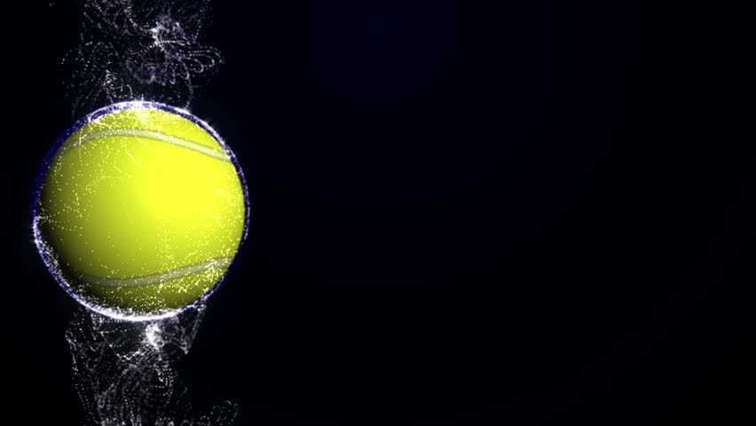 Great Hit Tennis, The Racket Hit The Tennis Ball, In A Super Slow ...