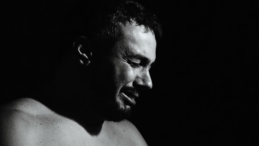 Stock video of desperate depressed man in the darkness: | 7843390 ...