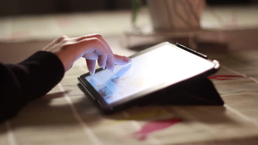 Tablet Tracking Shot at Home. Stock Footage Video (100% Royalty-free ...