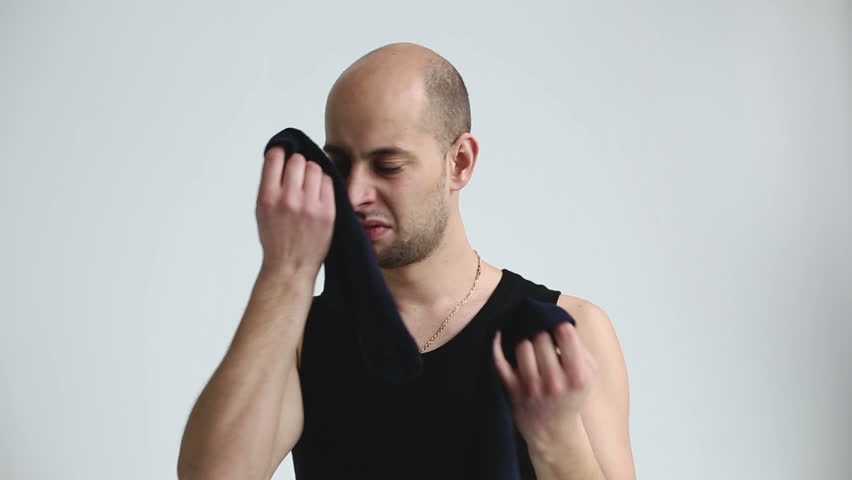 Man Is Smelling His Socks Stock Footage Video 8058979 Shutterstock 0902