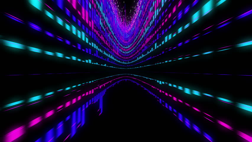 4K Beautiful Colorful Circle Ring Neon Glow Light Dot Particle Design ...