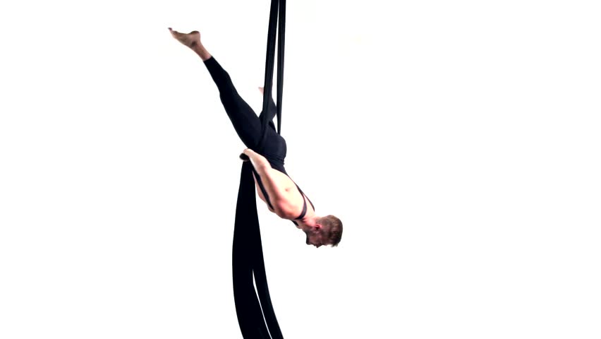Man Dancer On Aerial Silk, Aerial Contortion, Aerial Ribbons, Aerial ...
