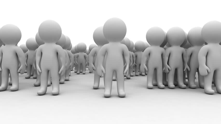 Beautiful Dynamic 3d White Cartoon Crowd Running Stock Footage Video ...
