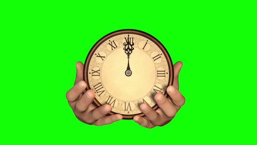 Passing Of Time. Hands Holding Fast Turning Clock. Saturated Grading ...