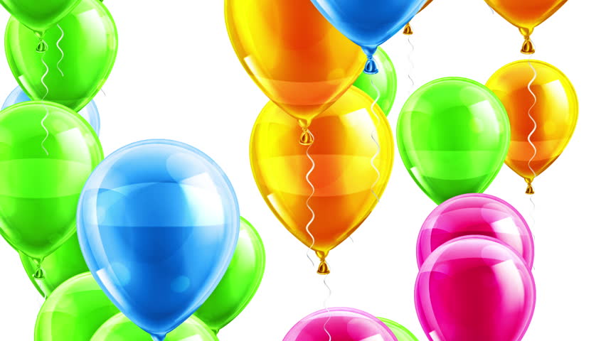 Animation Of Colorful Birthday Balloons With Confetti Stock Footage ...