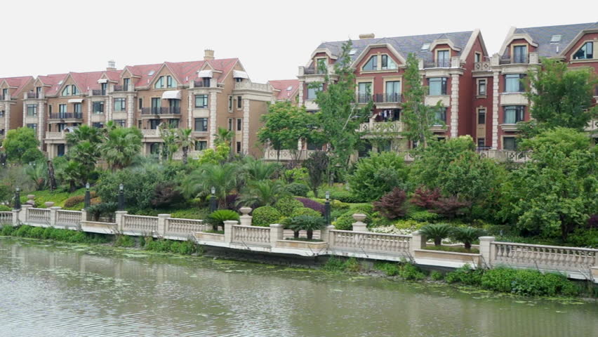 Stock video of canal between townhouses in shanghai china.in | 8338000 ...