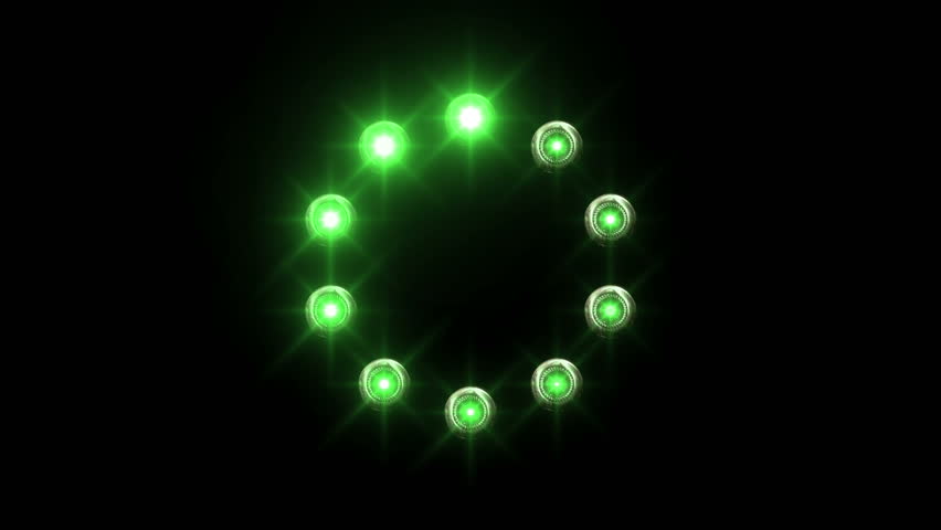 Light Loading Wheel - 30fps Spinning Loop - Blue Lights Shining On ...