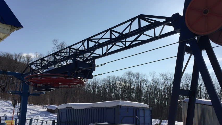 Working Ski Lift in Snowy Stock Footage Video (100% Royalty-free ...
