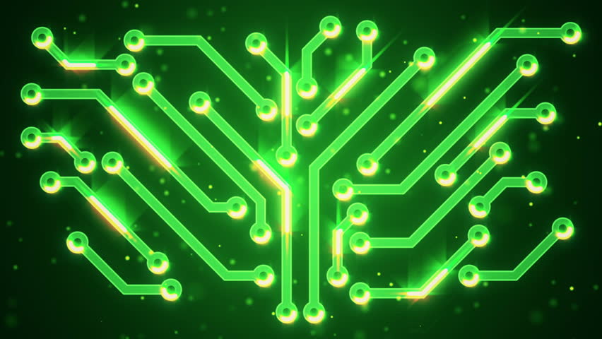 Green Electronic Hi-tech Tree. Seamless Loop Starting At 5.00 Stock ...