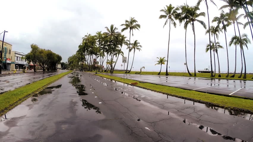 Hurricane Highway Damage Aftermath Flash Flooding Hilo Area Big Island ...