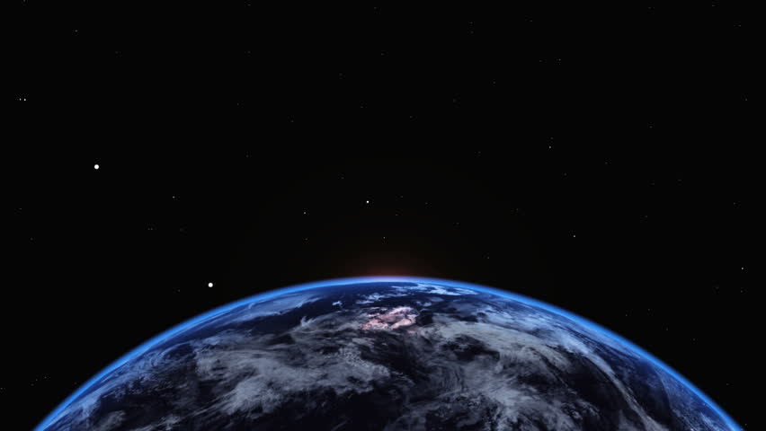 Earth View From Space With Night City Lights. Oceania And Asia ...