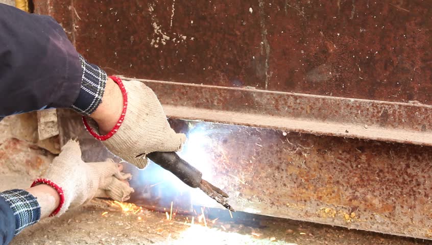 Worker is Welding Iron Gates Stock Footage Video (100% Royalty-free ...