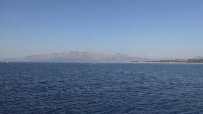 Clear Ocean Water. Beautiful Ocean View With Boat And Coast In The ...