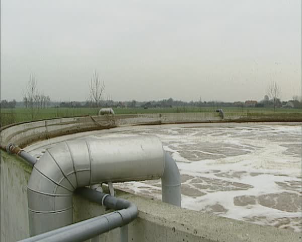 Aeration Tank in Sewage Treatment Stock Footage Video (100% Royalty ...