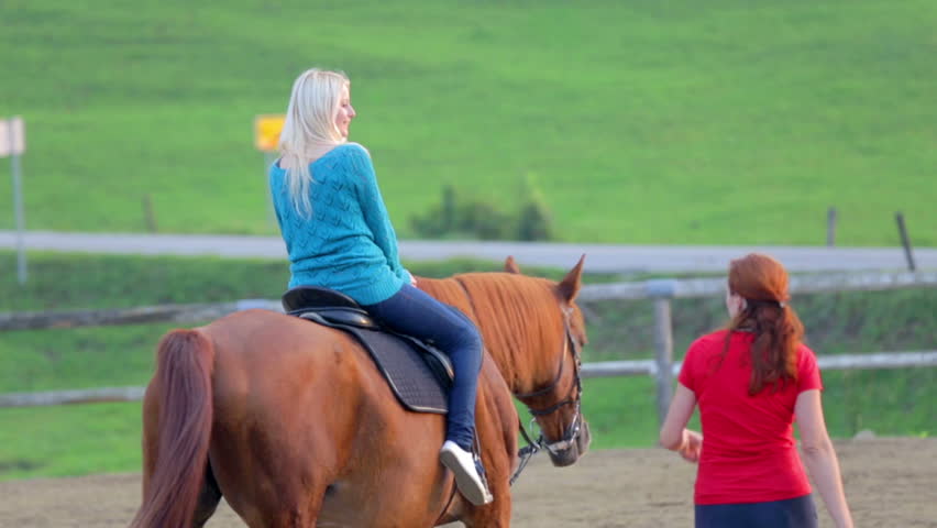 Stock video of horseback riding training hour. footage of | 8963980 ...