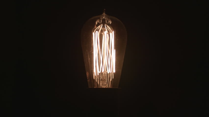 Old Fashioned Lightbulb Turns On Stock Footage Video (100% Royalty-free ...