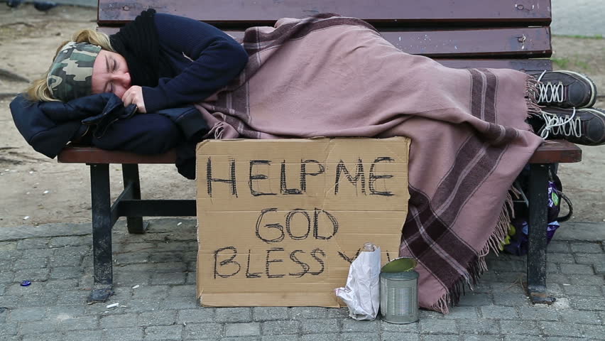Stock video of homeless sick woman begging | 9110090 | Shutterstock