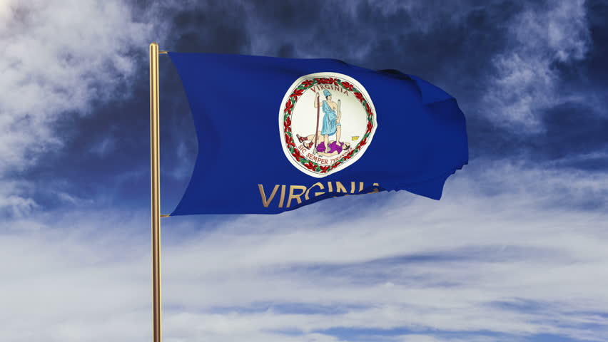 Virginia Flag with Title Waving Stock Footage Video (100% Royalty-free ...
