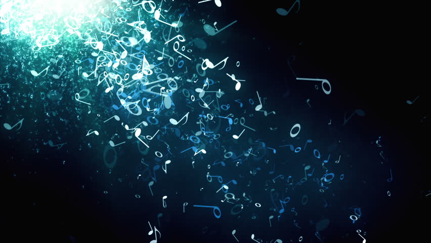 Musical Notes Float Along On A Soft Current. This Is 1 Clip In A Set Of ...