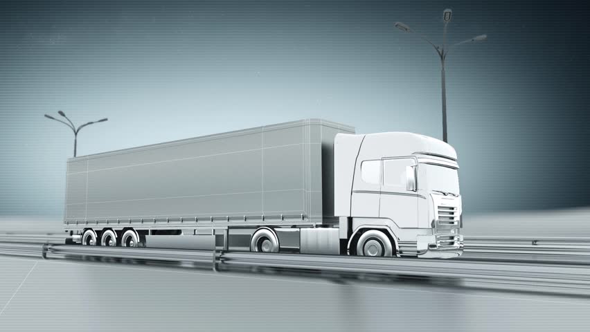 3d Animation Of Unloading Cargo From Truck To Warehouse. Stock Footage ...