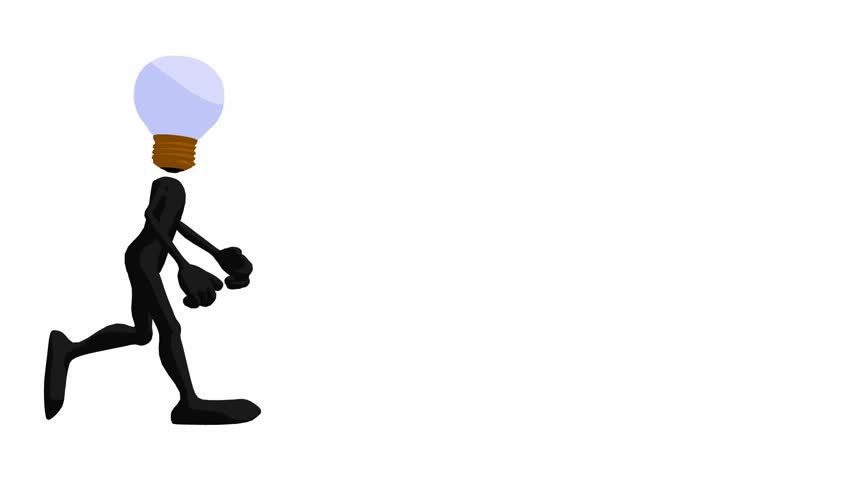 Light-bulb Man Running On a Stock Footage Video (100% Royalty-free ...