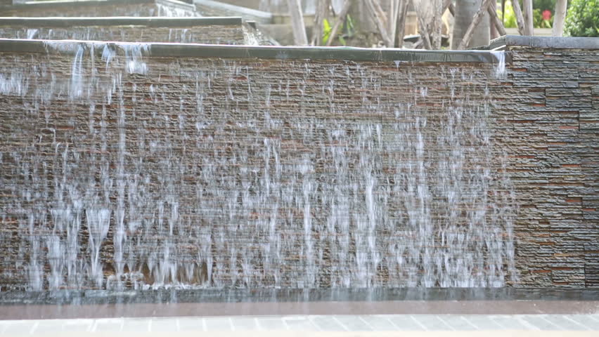 Stone Wall with a Waterfall. Stock Footage Video (100% Royalty-free ...